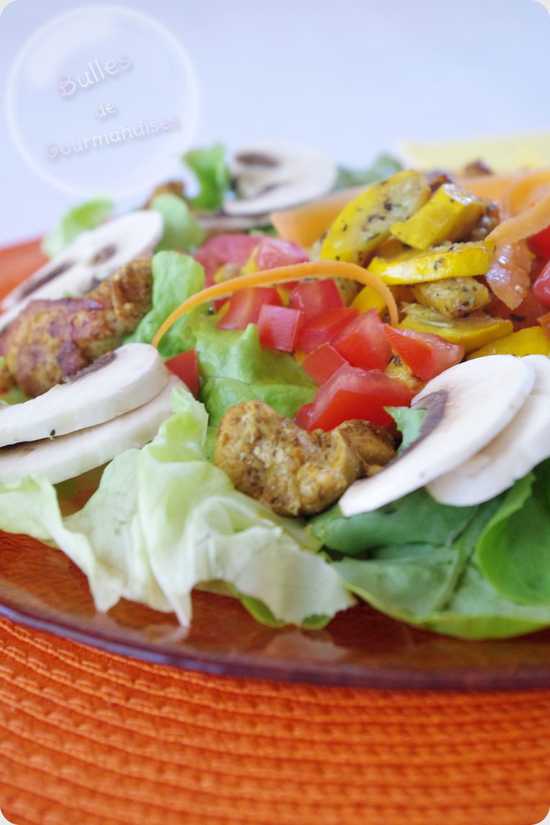 Salade mix en couleurs et poulet épicé... une envie d'été ! | Bulles de ...
