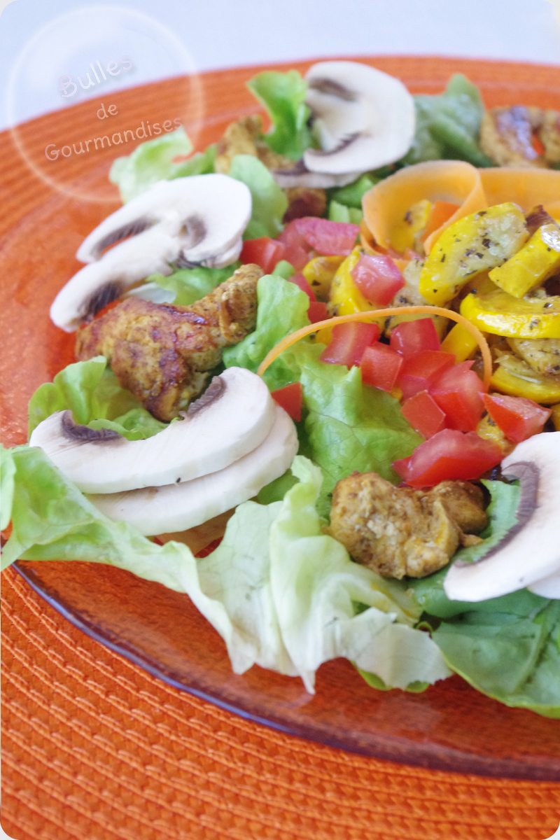 Salade mix en couleurs et poulet épicé... une envie d'été ! | Bulles de ...